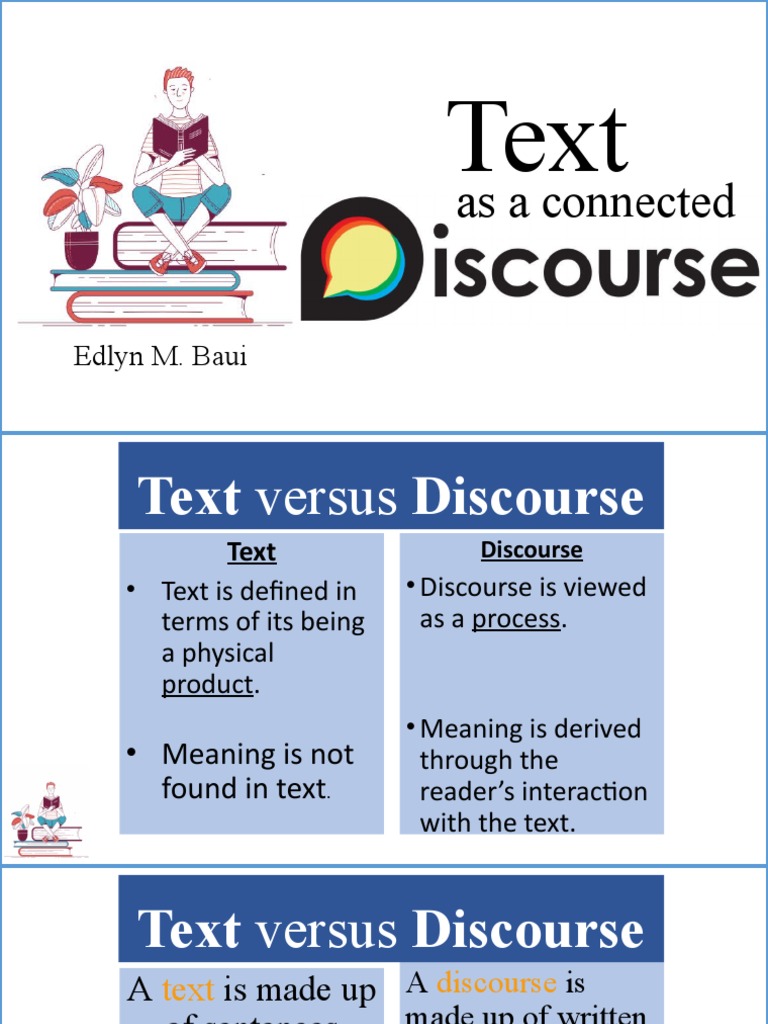 Text Vs Discourse | PDF | Discourse | Linguistics