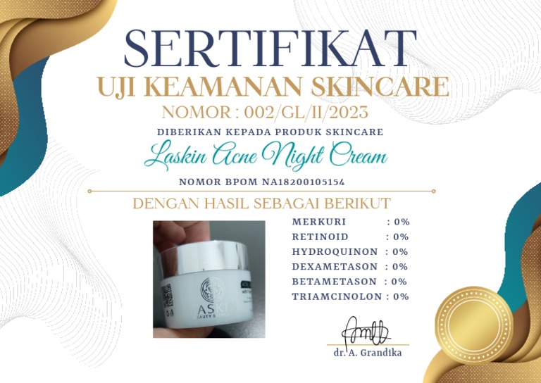 Laskin Acne Night Cream: Uji Keamanan | PDF | Teknologi & Rekayasa