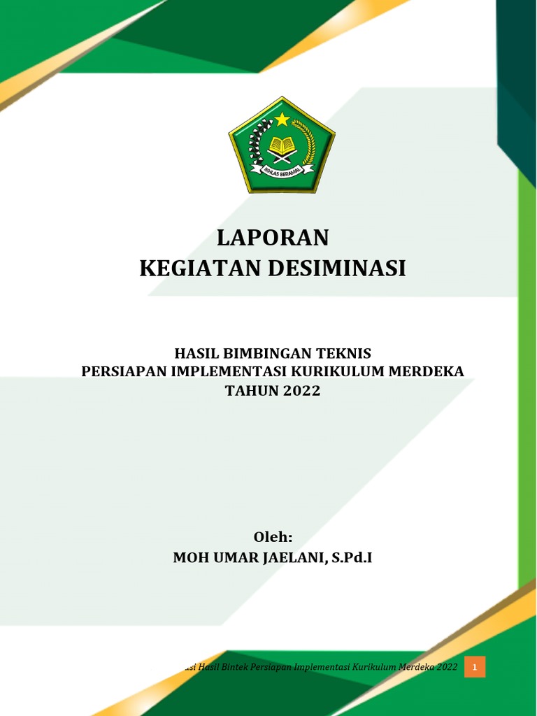 Laporan Kegiatan Desiminasi Hasil Bimbingan Teknis - 1 - Moh Umar Jaelani | PDF