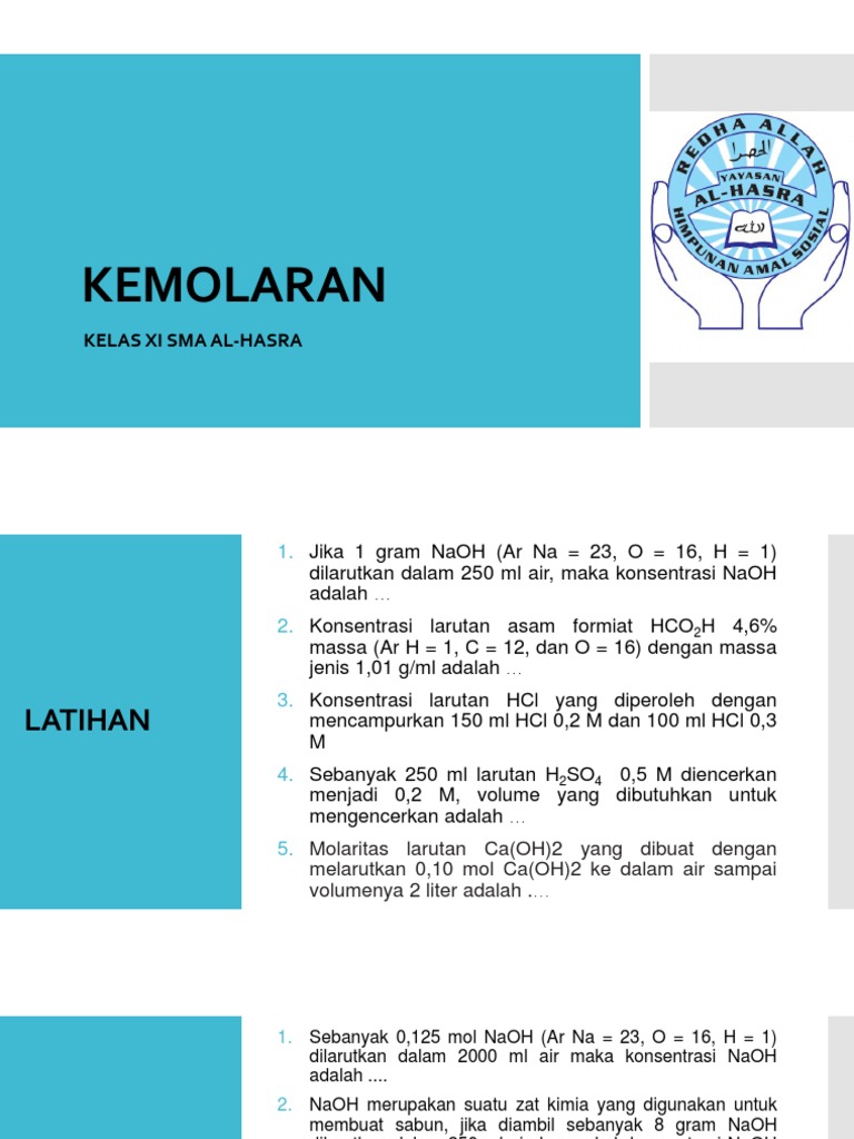 Latihan Molaritas dan Konsentrasi Larutan | PDF