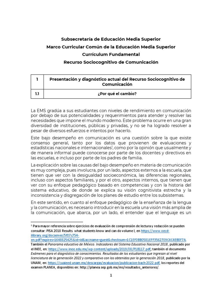 Recurso Sociocognitivo Comunicación | PDF | Plan de estudios | Comunicación