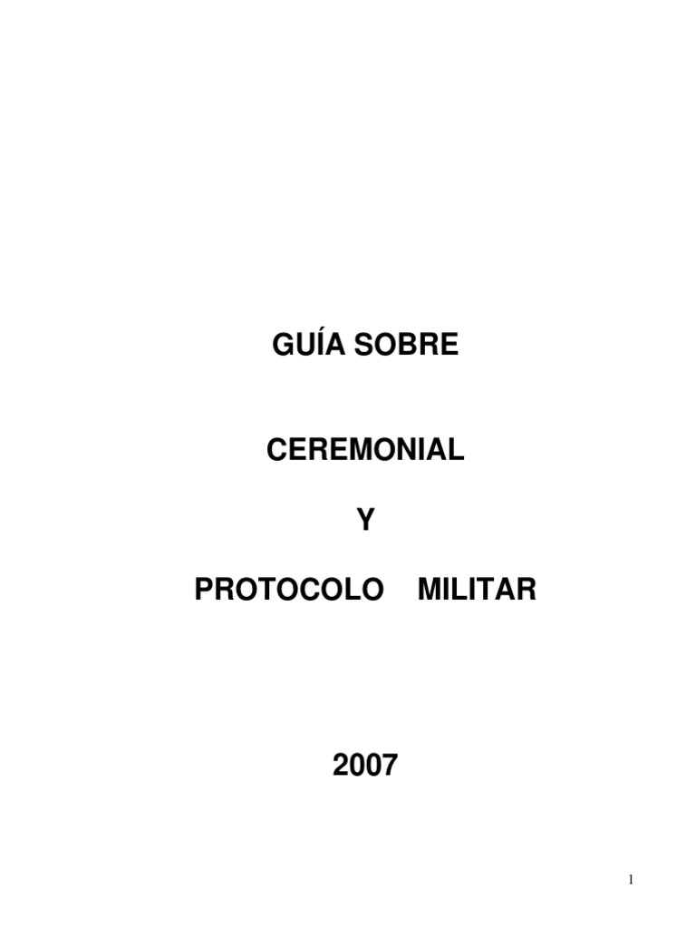 Cartilla Ceremonial y Protocolo Militar | PDF | Oficial general | Oficial (Fuerzas Armadas)