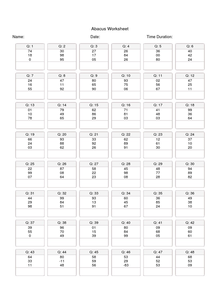 Addition Subtraction 50 | PDF