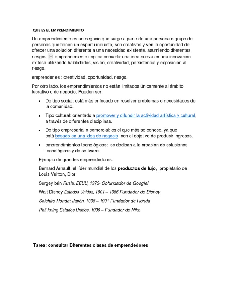 Concepto de Emprendimiento | PDF Concepto de Emprendimiento | PDF