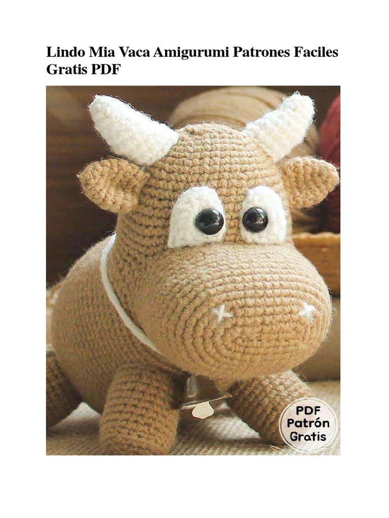 Amigurumi Vaca: Patrón Gratis | PDF | Amigurumi | Tejer