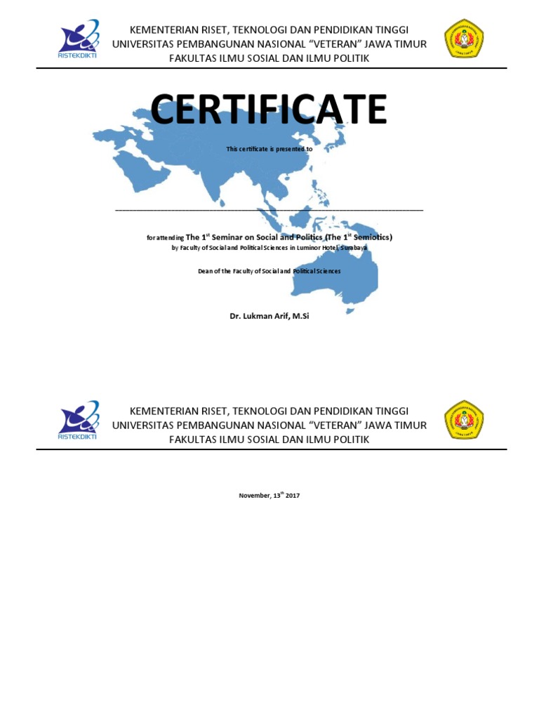 Sertifikat Seminar Internasional | PDF