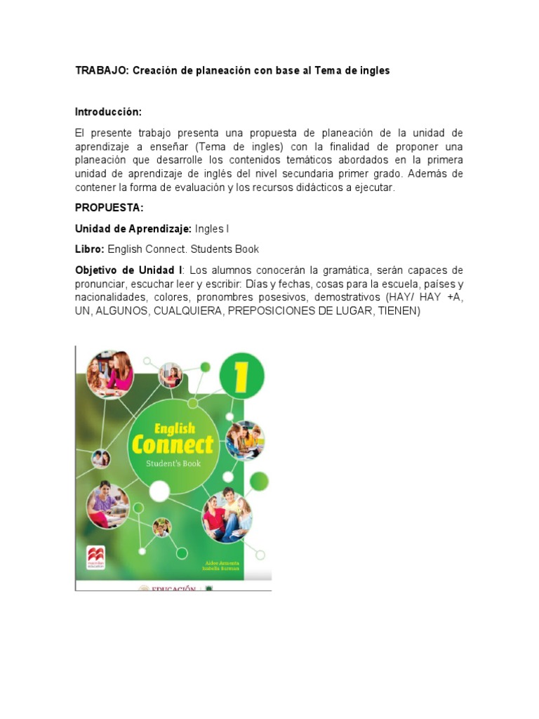 Planeación Inglés | PDF | Asunto (gramática) | Cognición