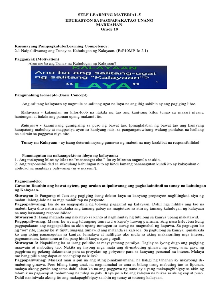 EsP10 - Q1 - EPISODE 5 and 6 | PDF