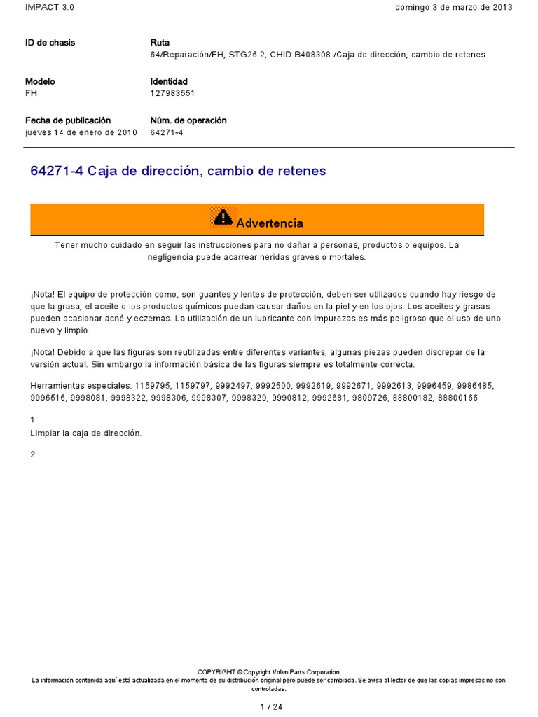 Caja de Dirreccion Cambio de Retenes | PDF | Rodamiento (Mecánico) | Eje