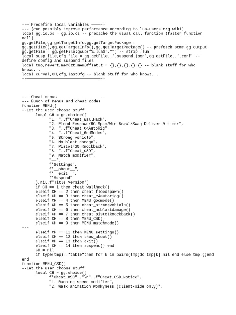 Payback2 CHEATus - Lua | PDF | Computing | Software