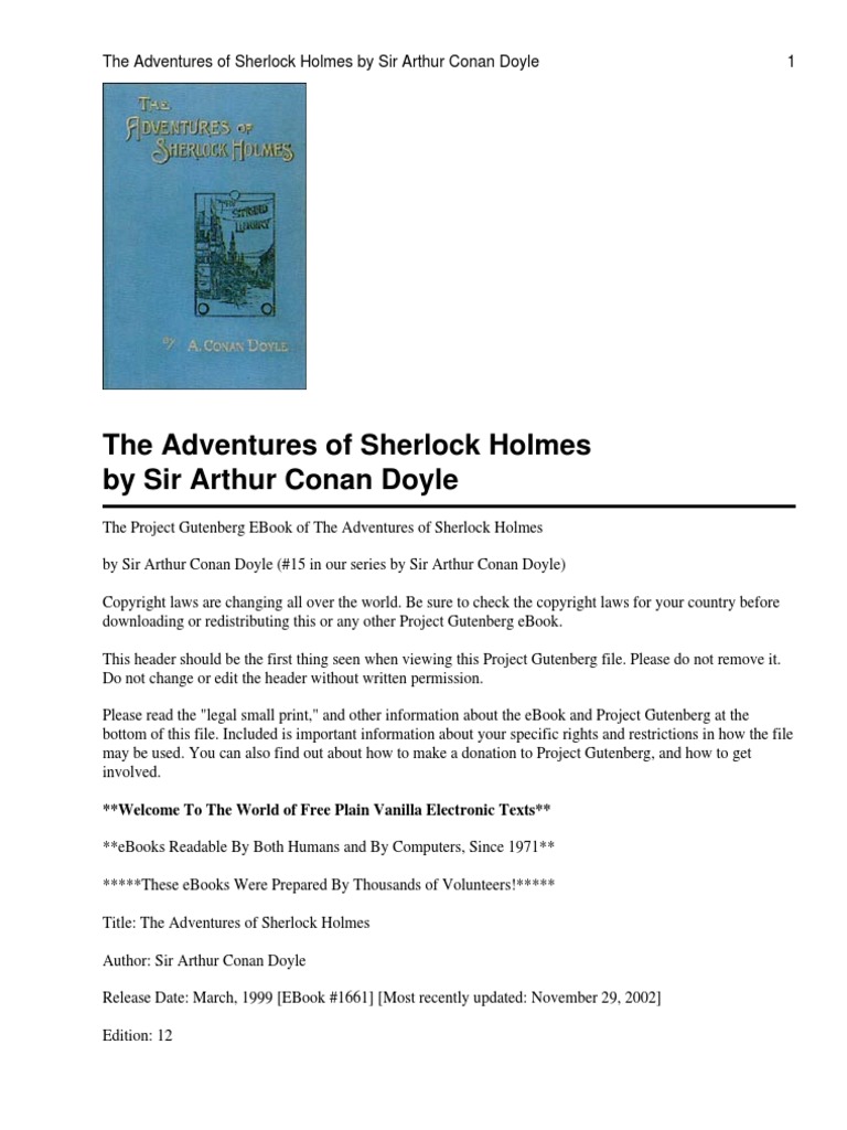 Aventurile Lui Sherlock Holmes | PDF | A Scandal In Bohemia | Sherlock ...