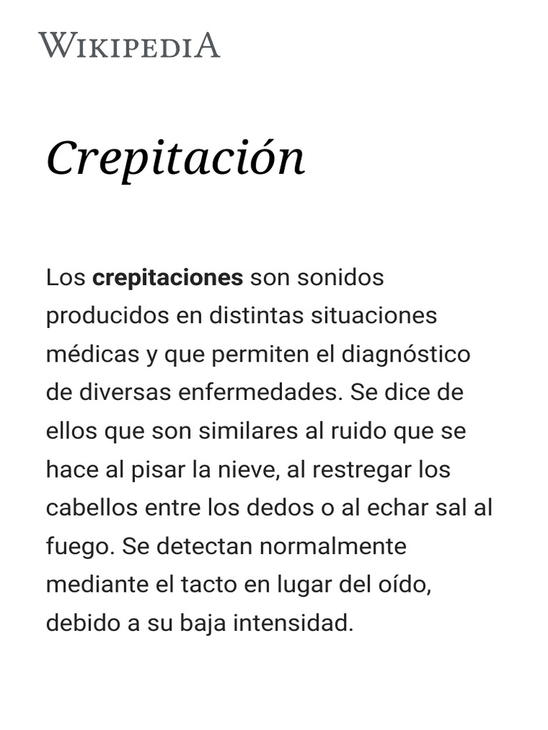 Crepitacion | PDF