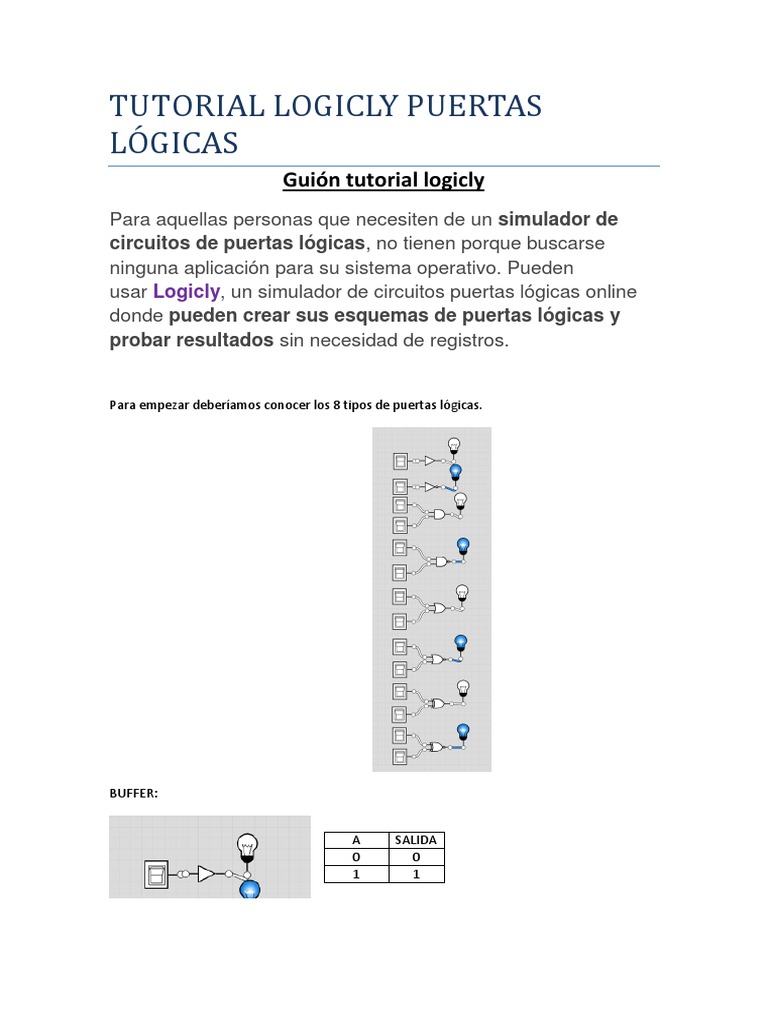 Tutorial sobre el simulador de circuitos lógicos Logicly: introducción a las puertas lógicas ...