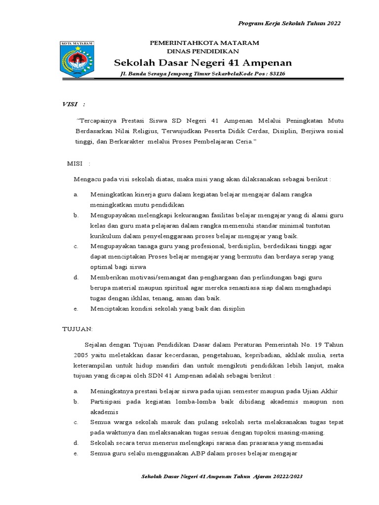 PROGRAM KERJA Ks | PDF