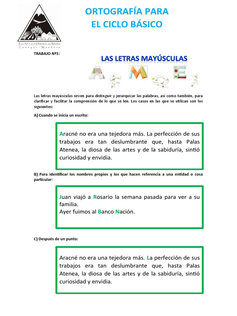 Uso de Mayúsculas en Ortografía Básica | PDF | Gas natural | Lingüística