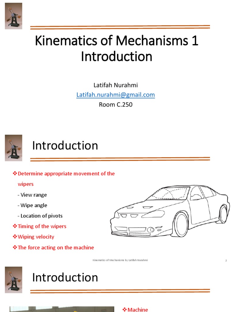 Lecture - 1 - Kinematics of Mechanisms | PDF | Kinematics | Machines