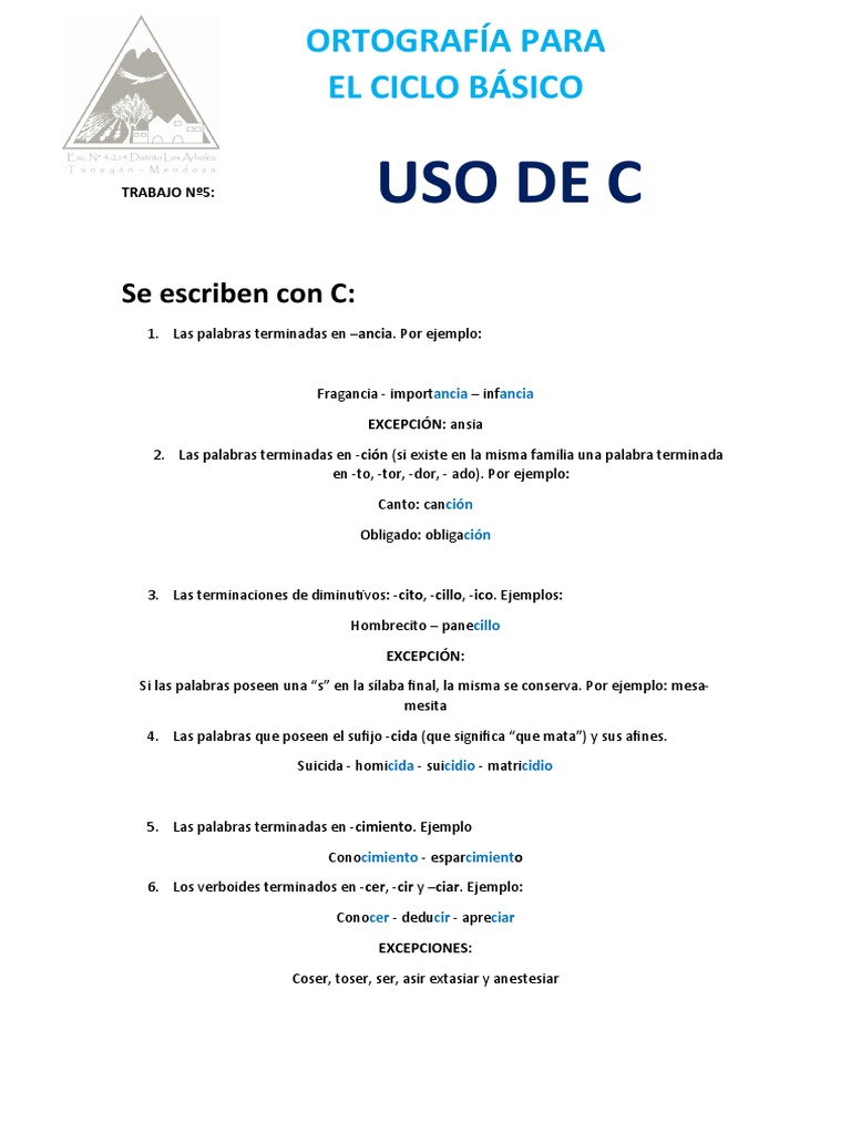 ORTOGRAFÍA TRABAJO Nº5 USO DE C, S y Z | PDF | Cupido