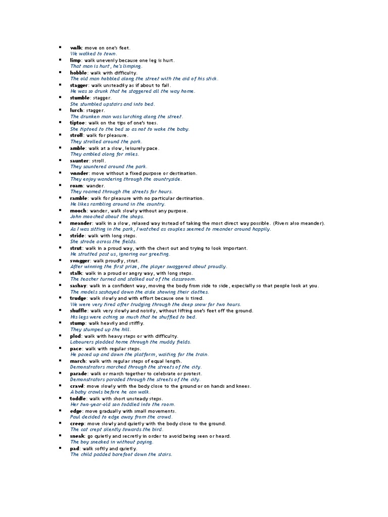 Words For Walk | PDF