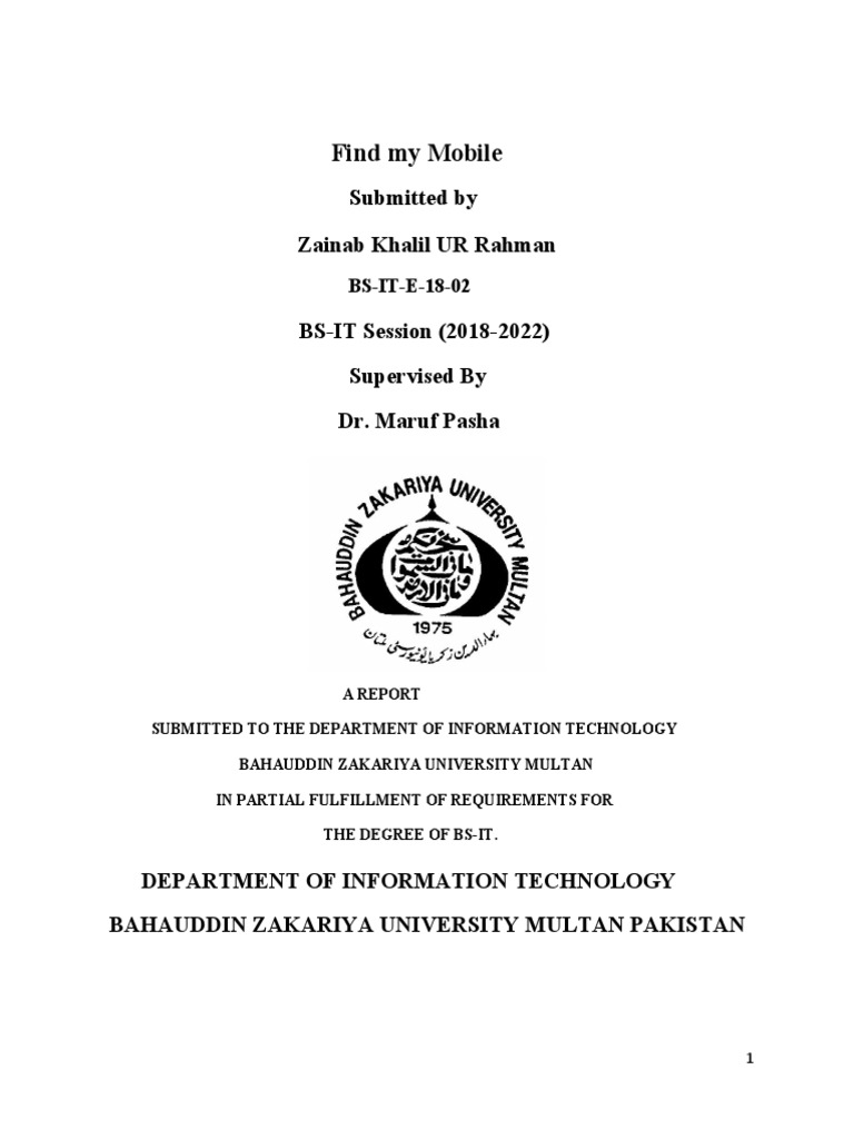 BS-IT 18-02 Thesis (Final Year Project) | PDF | Software Testing ...