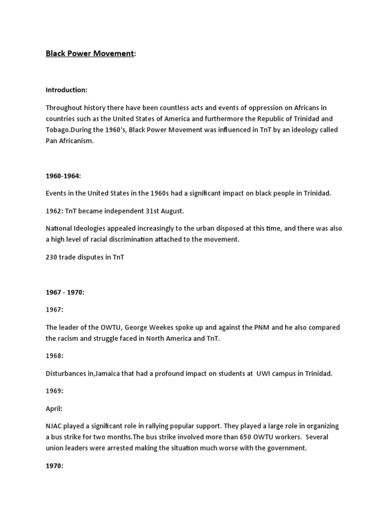 Black Power Movement | PDF | Politics | History