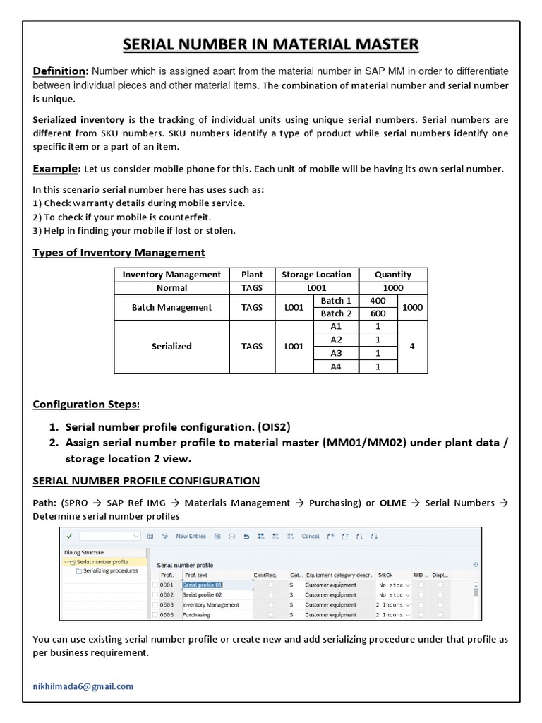 SAP Serial Number Management Guide | PDF | Computing | Information ...