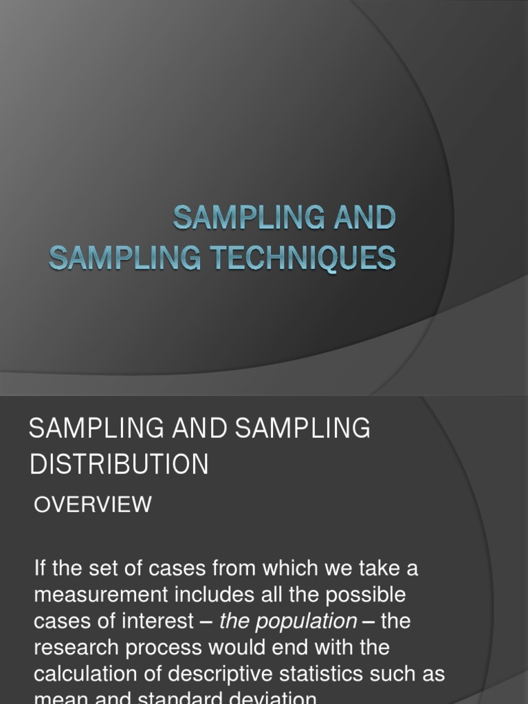 Sample and Sampling Techniques | PDF | Sampling (Statistics) | Statistics