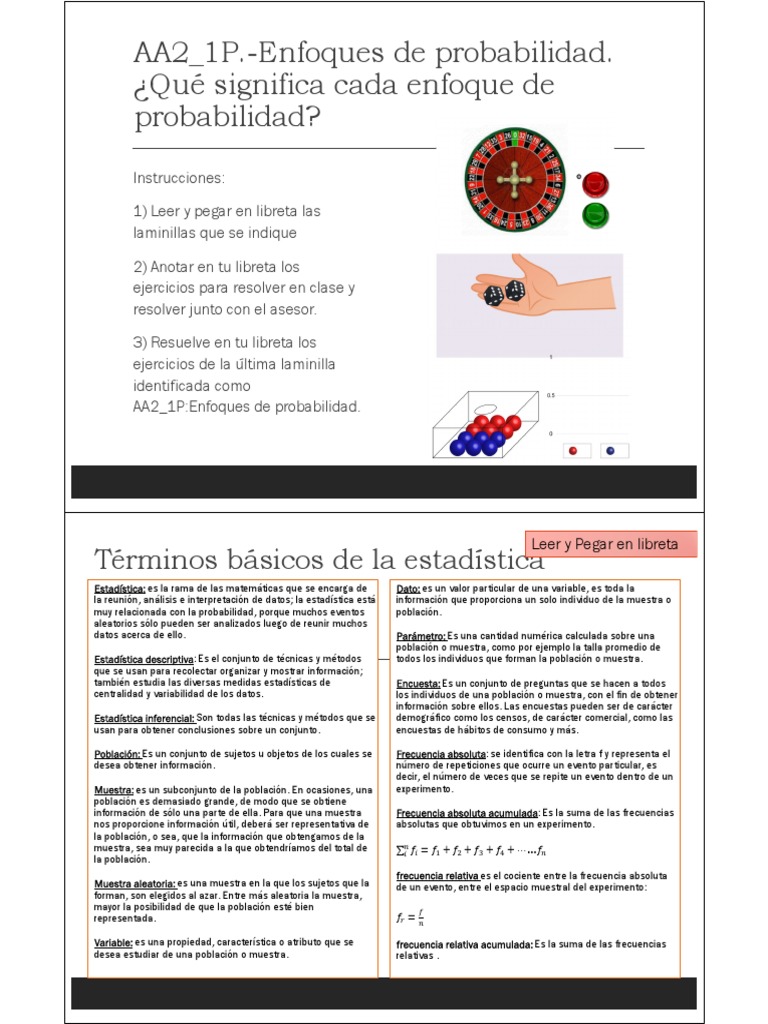 AA2 - 1P - Enfoques de Probabilidad | PDF | Probabilidad | Estadísticas