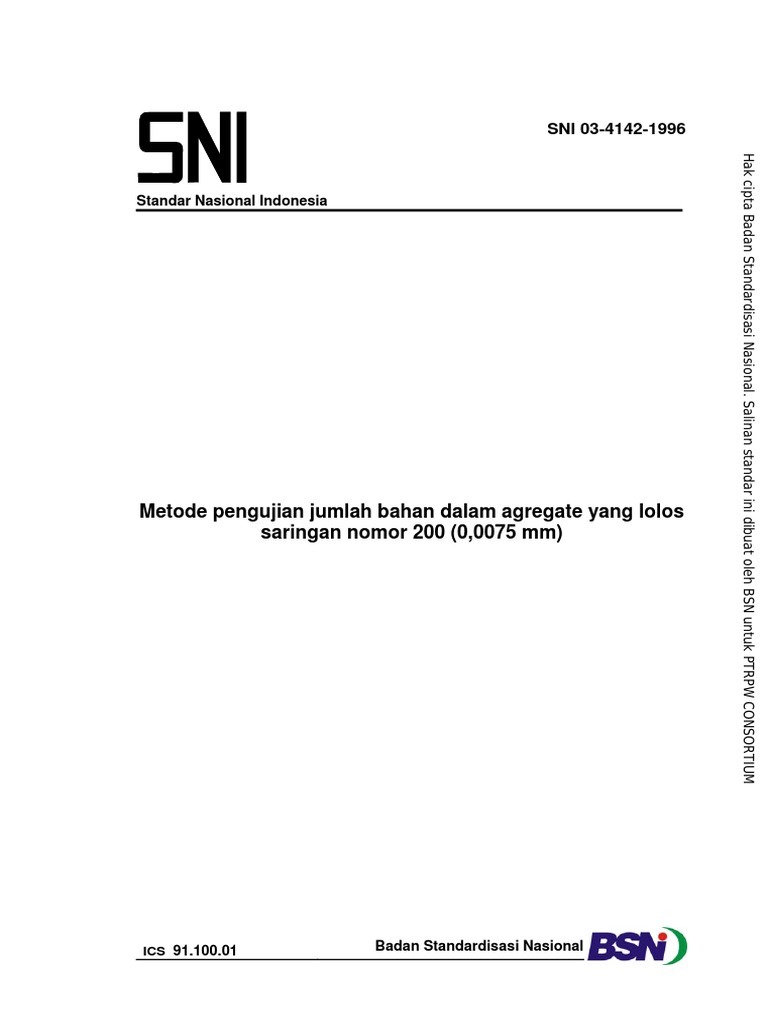 Pengujian Kadar Lumpur Agregat SNI 4142 | PDF | Komputer | Teknologi ...