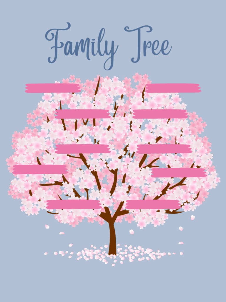 Pink and Blue Cherry Blossom Family Tree | PDF