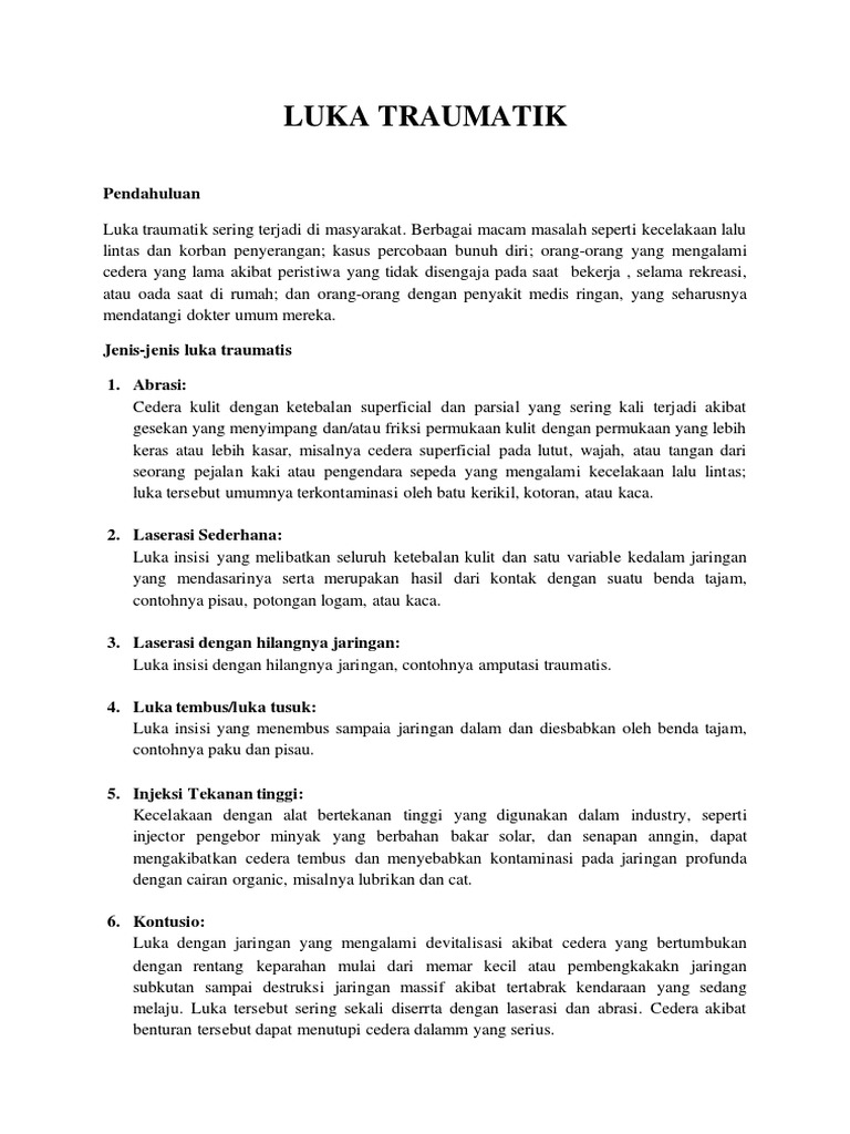Luka Traumatik | PDF