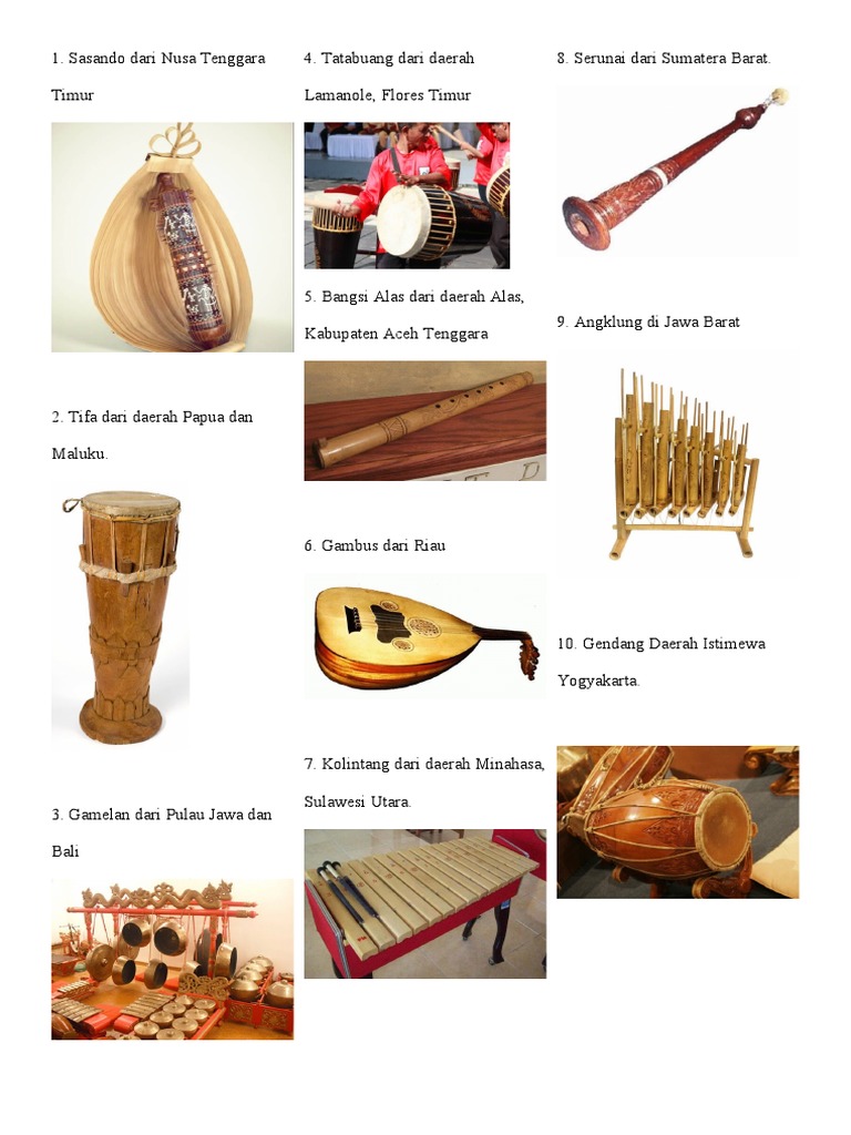 10 Alat Musik Tradisional Daerah Asal 2 | PDF