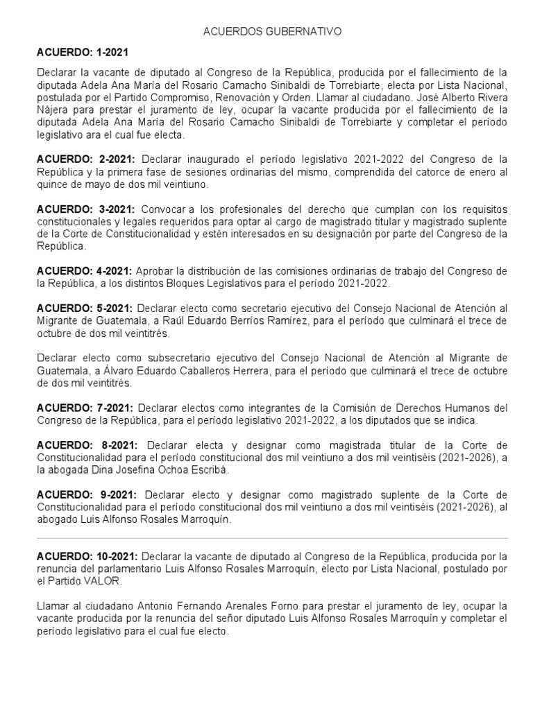 Acuerdos del Congreso 2021 | PDF | Gobierno | Gobernancia