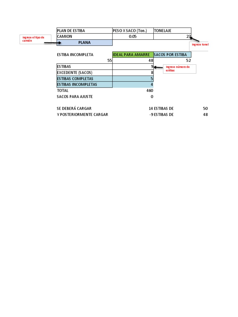 Plan de Estiba de Sacos y Cajas | PDF | Ajedrez
