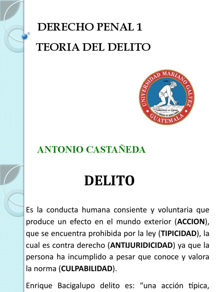 01 Teoria Del Delito | PDF | Derecho penal | Etica Aplicada