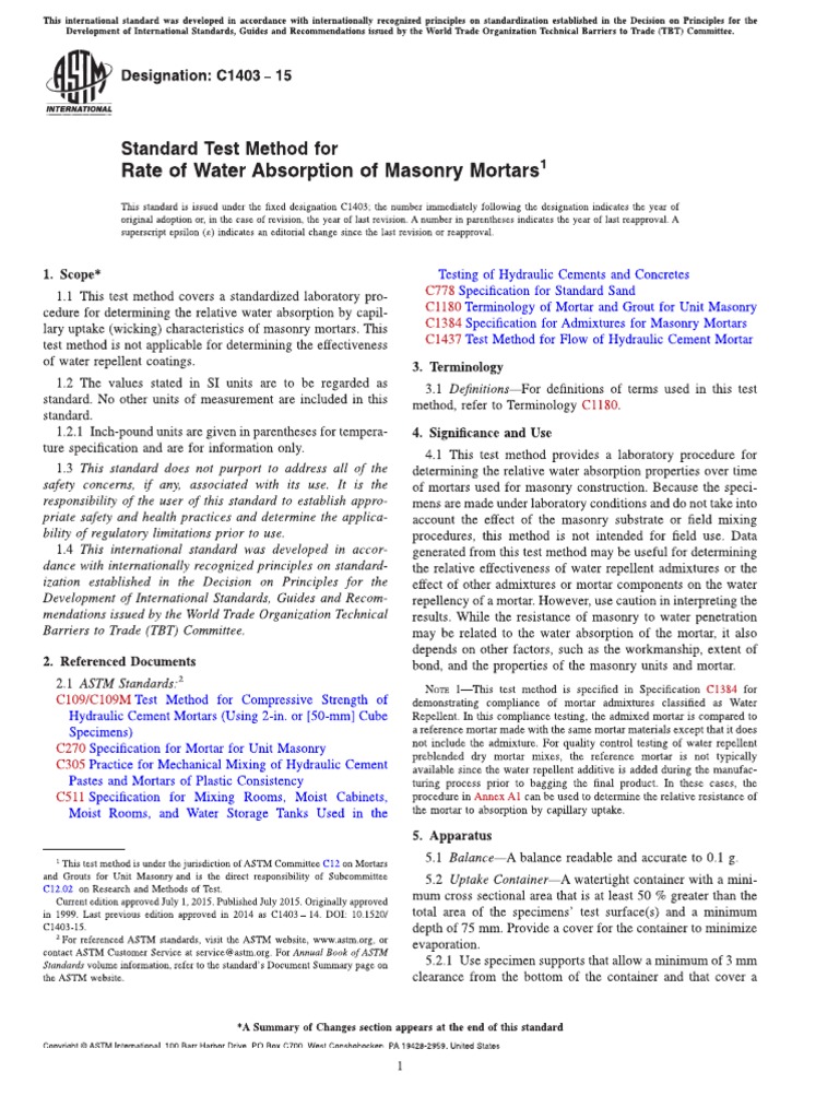 Astm C1403-15 | PDF