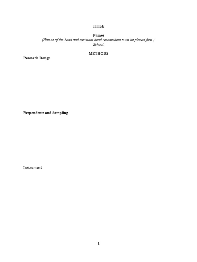 Methods of Research Template | PDF