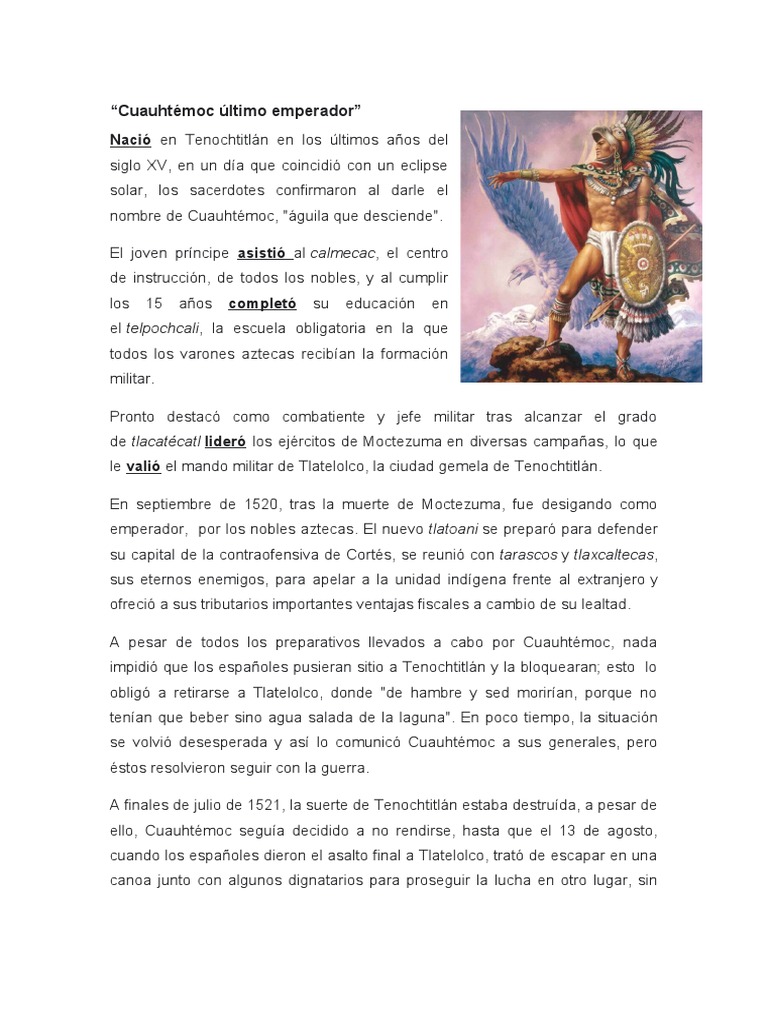 Cuauhtémoc: El último emperador azteca | PDF