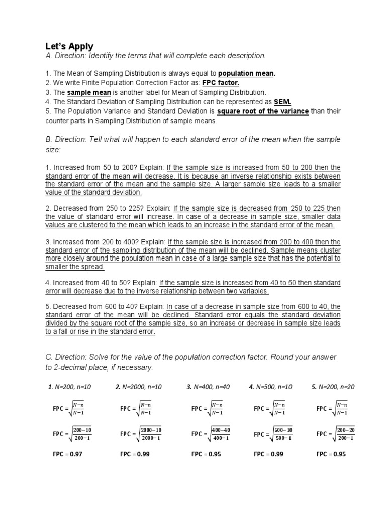 Let's Apply | PDF | Standard Error | Probability Theory