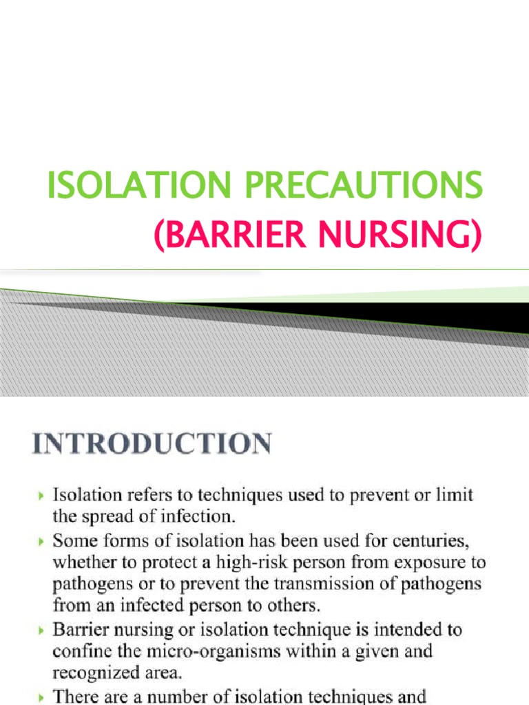 Barrier Nursing | PDF