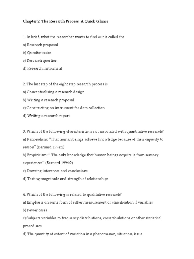 MCQs on Research Methodology | PDF