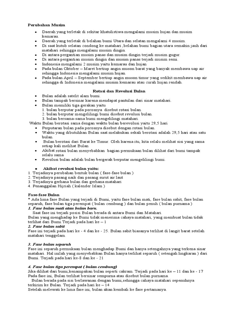 Rotasi, Revolusi Bulan Dan Gerhana Bulan | PDF | Sains & Matematika