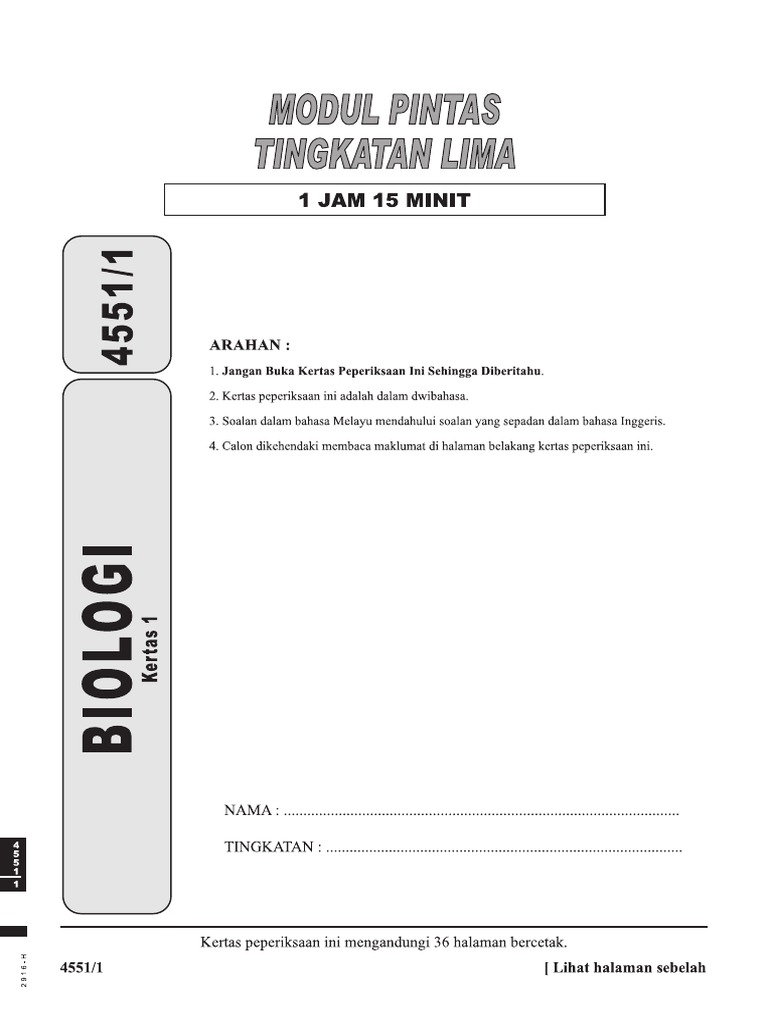 Pintas Bio T5 K1 Set 1 2022 | PDF