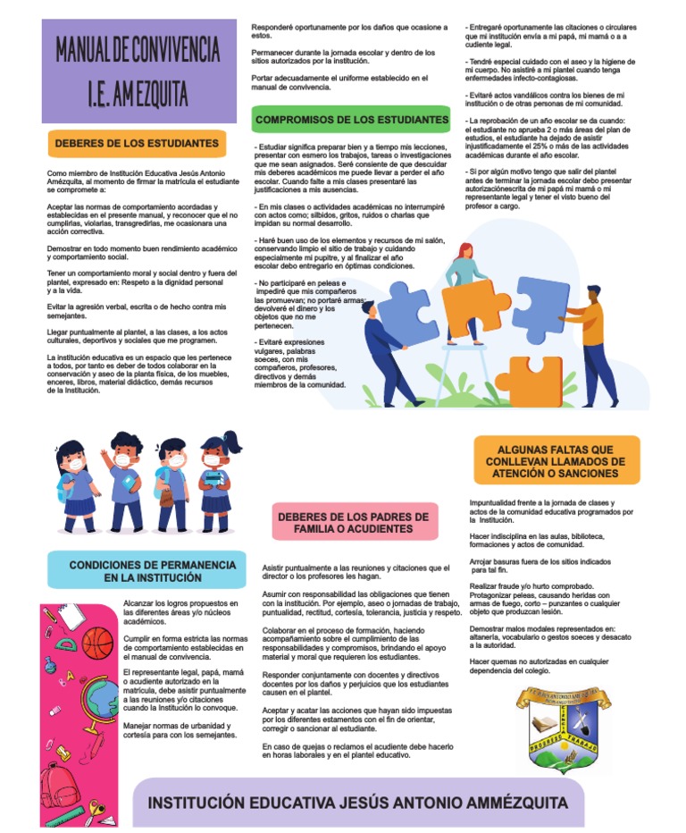 Folleto Manual de Convivencia | PDF