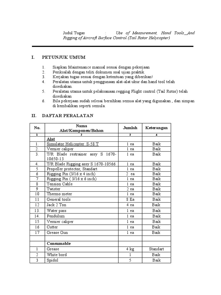 Panduan Rigging Tail Rotor | PDF