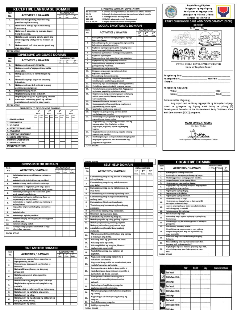 Eccd Checklist Tagalog - PATAG | PDF