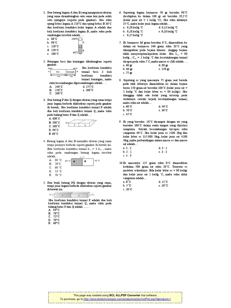 Soal Suhu Dan Kalor | PDF