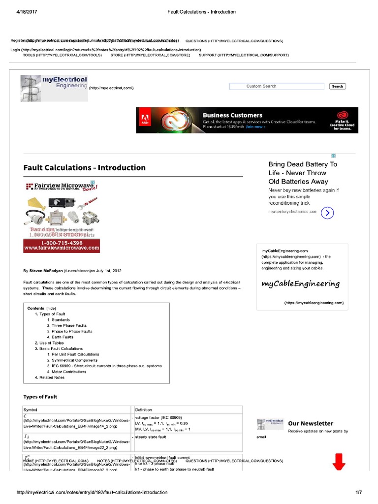 Fault Calculations - Introduction | PDF