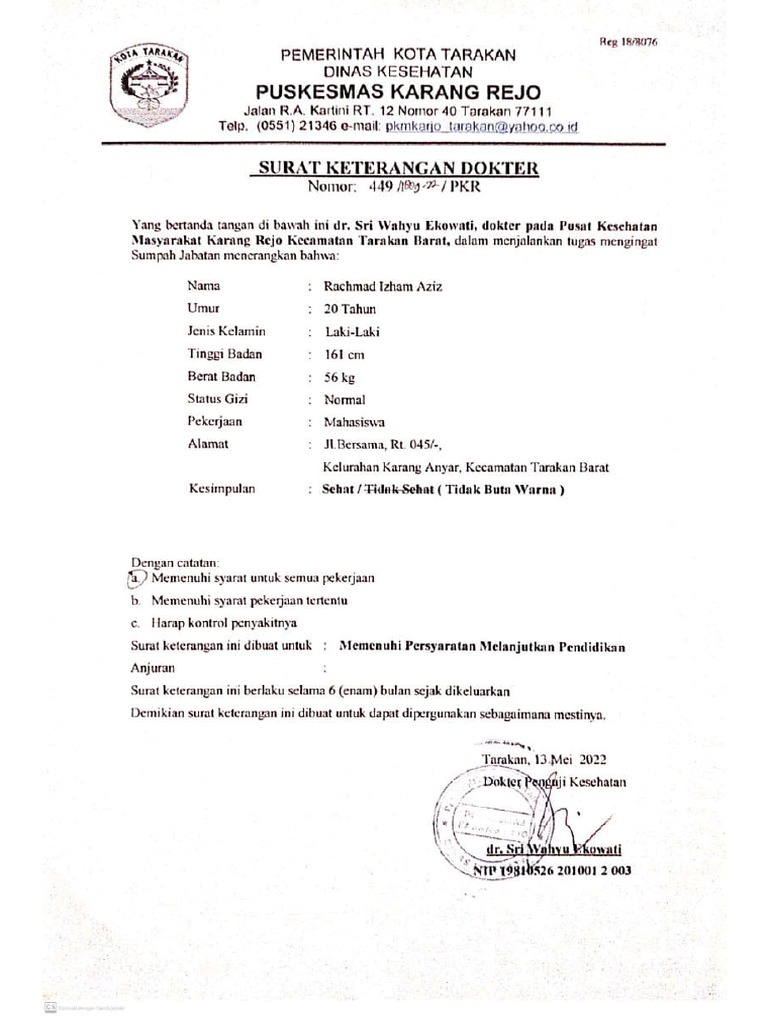 Surat Keterangan Dokter | PDF