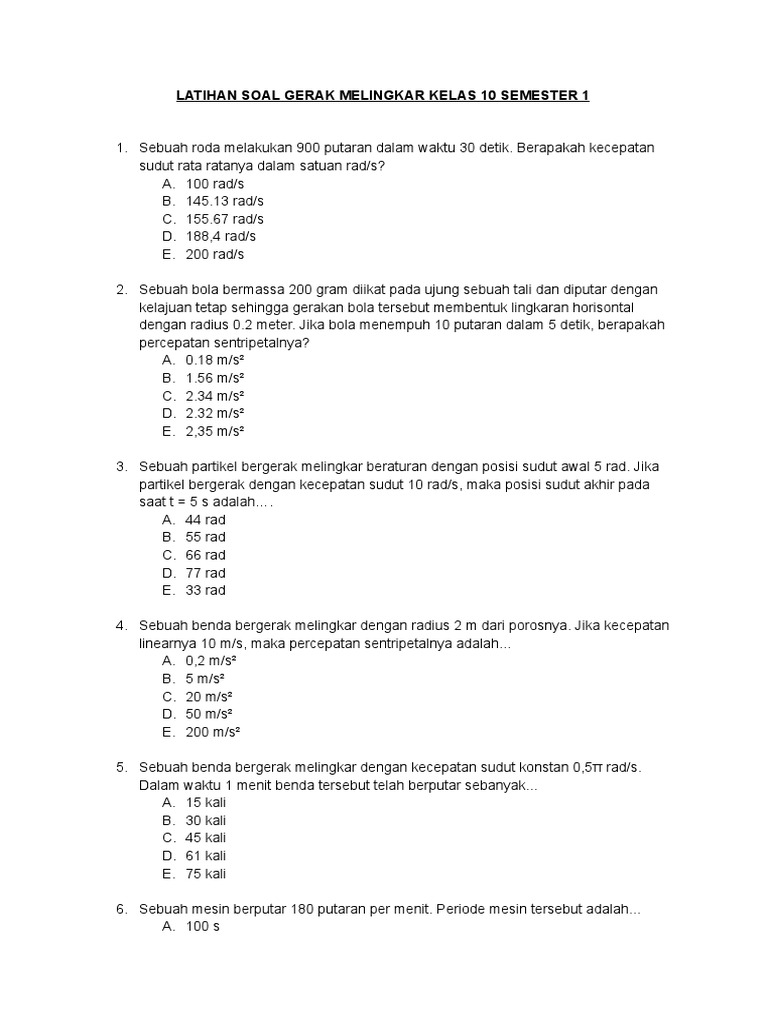 Latihan Gerak Melingkar | PDF Latihan Gerak Melingkar | PDF