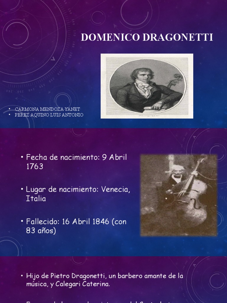 Domenico Dragonetti | PDF | Composiciones Musicales | Las artes escénicas